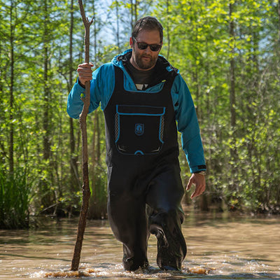 Waterproof 1/2 Zip Bog Hoodie | Mens - Blue – Gator Waders