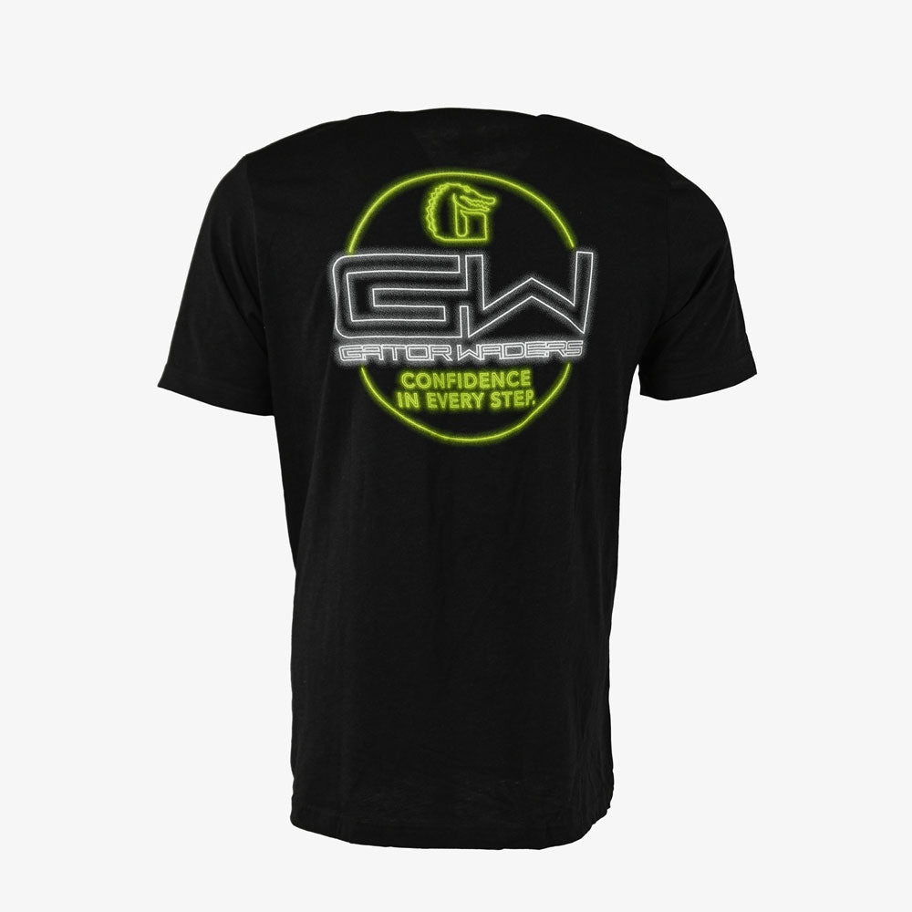 GW Logo Neon Graphic Tee | Heather Black | Gator Waders
