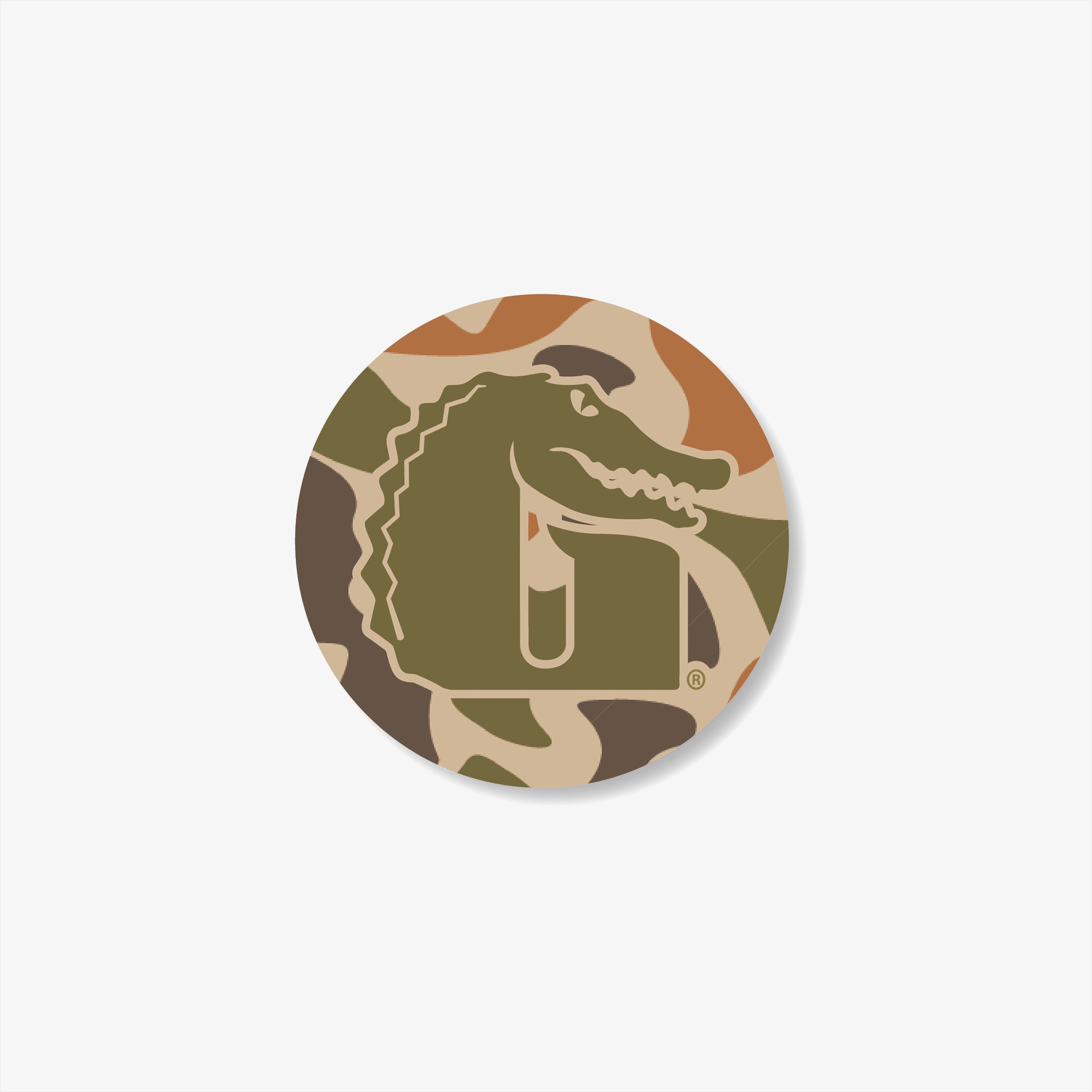 3.5-inch Old School Camo Circle "G" Decal | White – Gator Waders